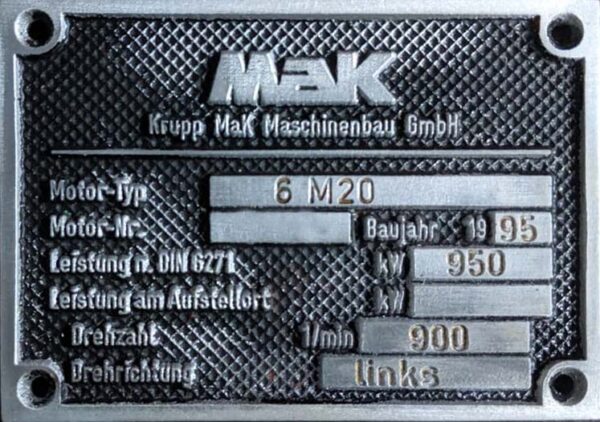 MAIN ENGINE MAK 6 M 20